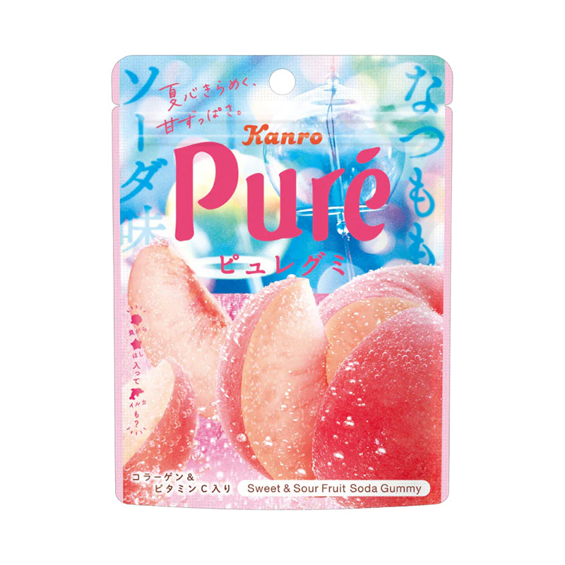 KANRO Pure Sweet & Sour Fruit Soda Gummy | 甘樂 軟糖夏日桃梳打味 52g – SuperMochi ...