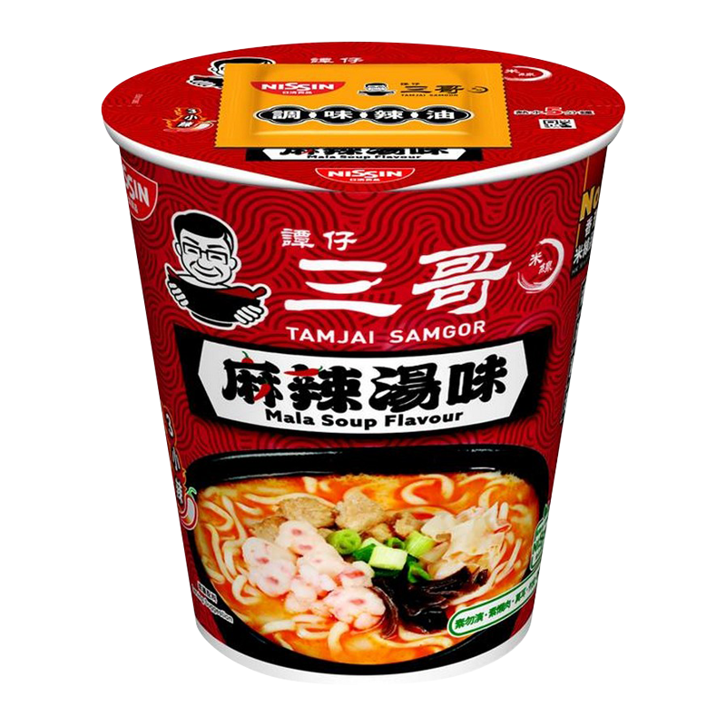 NISSIN x Tamjai Samgor Cup Noodle Mala Spicy Soup Flv | 日清 x 譚仔三哥 三小辣麻 ...